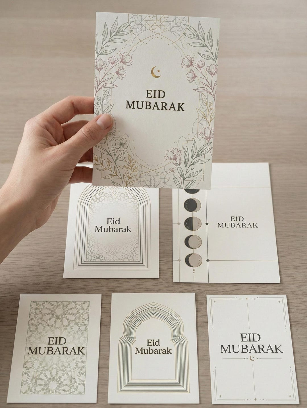 Minimalist Eid Mubarak Cards | Islamic Greeting Cards (digital Download ...