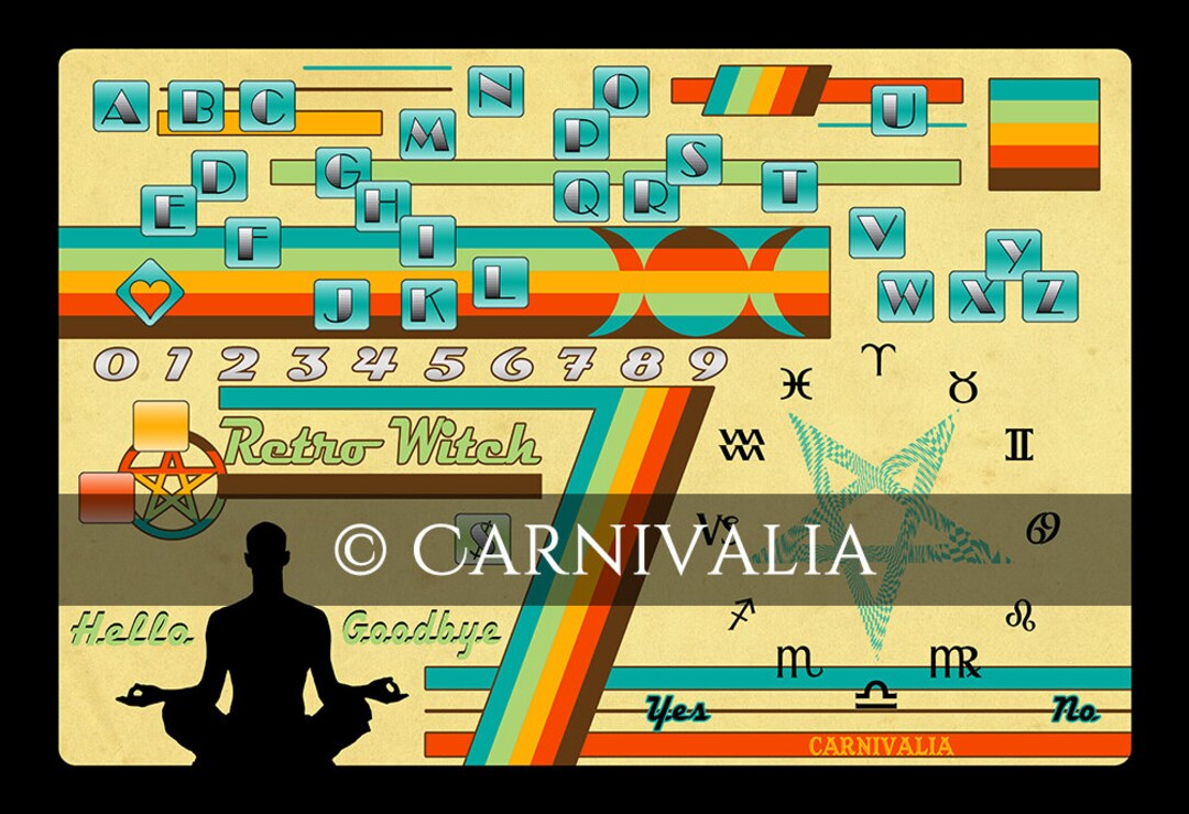 Retro Witch Seventies Style Talking-board, Spiritboard, Witchboard ...