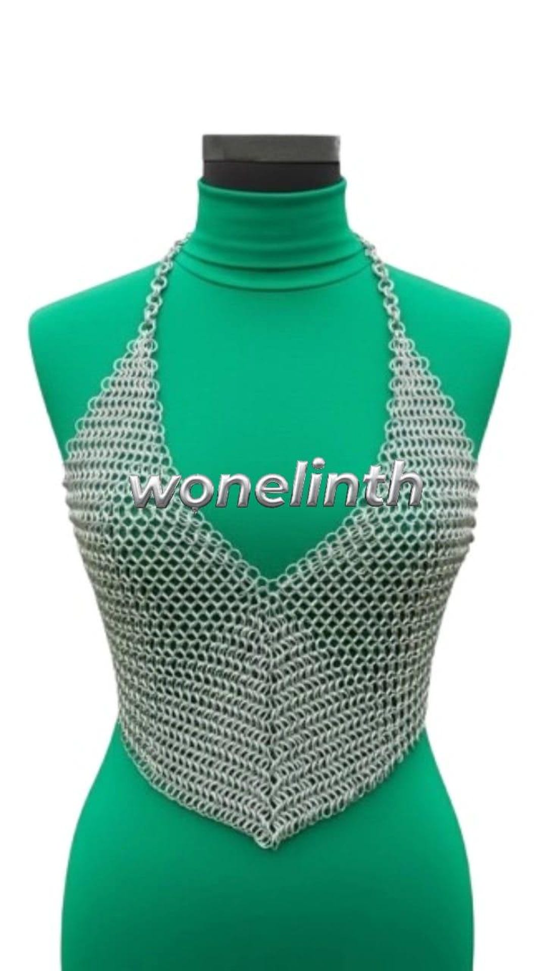 Medieval Aluminum Chainmail Bra Top Festival Rave Halter Metal Crop for ...