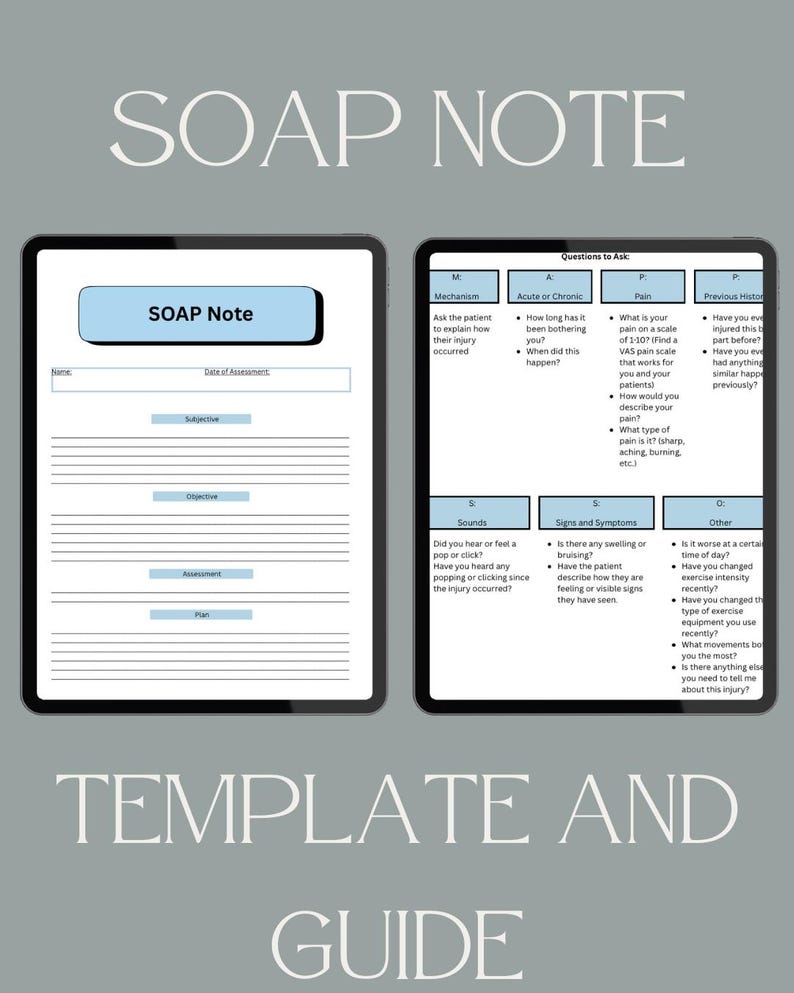 SOAP Note Guide and Template - Etsy