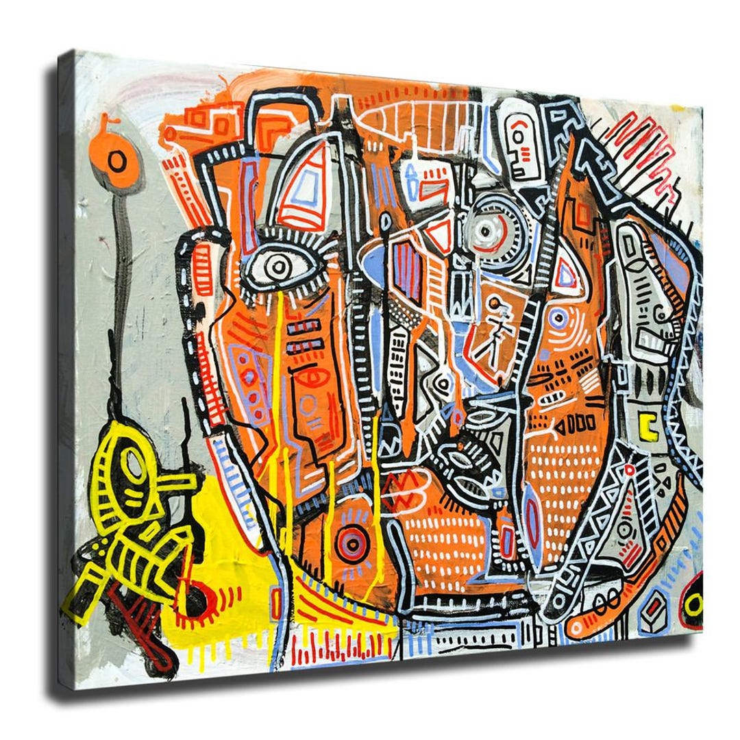 Graffiti UNTITLED Michel-basquiat Famous Wall Art Picture Painting ...