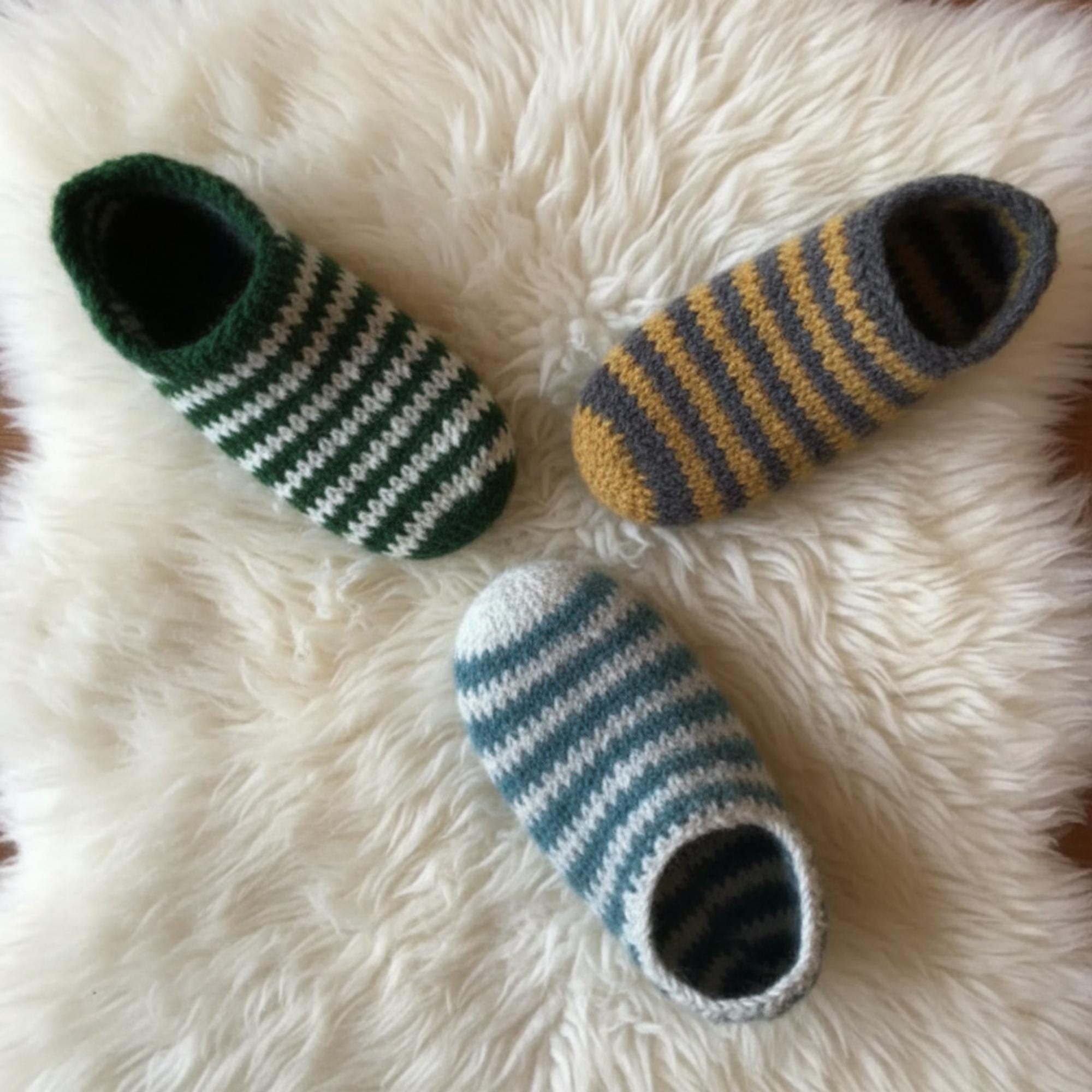Felted Wool Slippers Jolly Stripes Slippers PDF Pattern | Mens AND ...