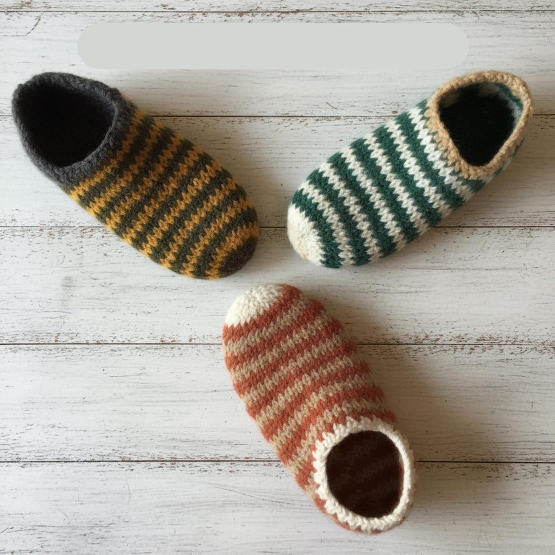 Felted Wool Slippers Jolly Stripes Slippers PDF Pattern | Mens AND ...