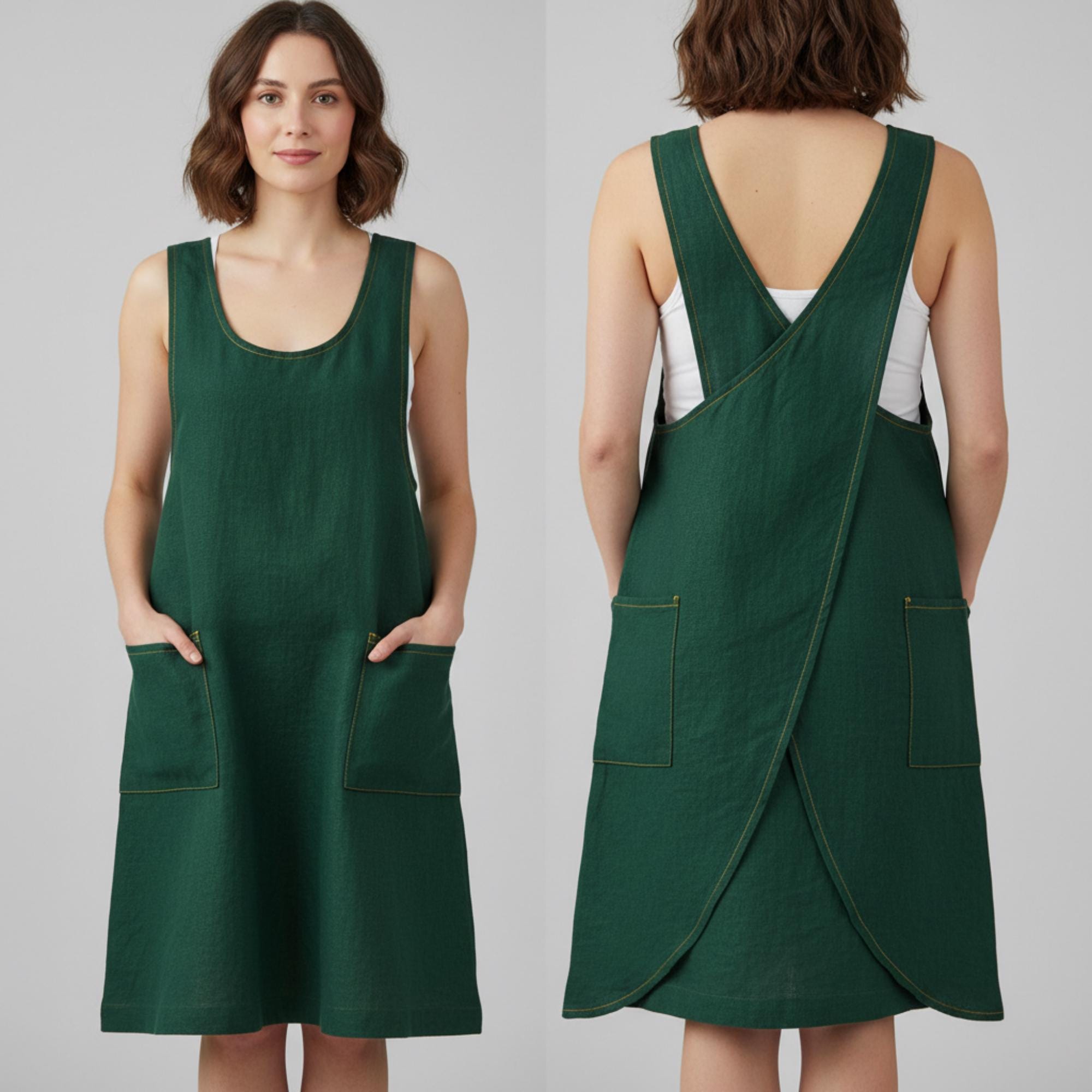 Japanese Cross Back Apron Pattern: Beginners Friendly Apron PDF (XXS ...