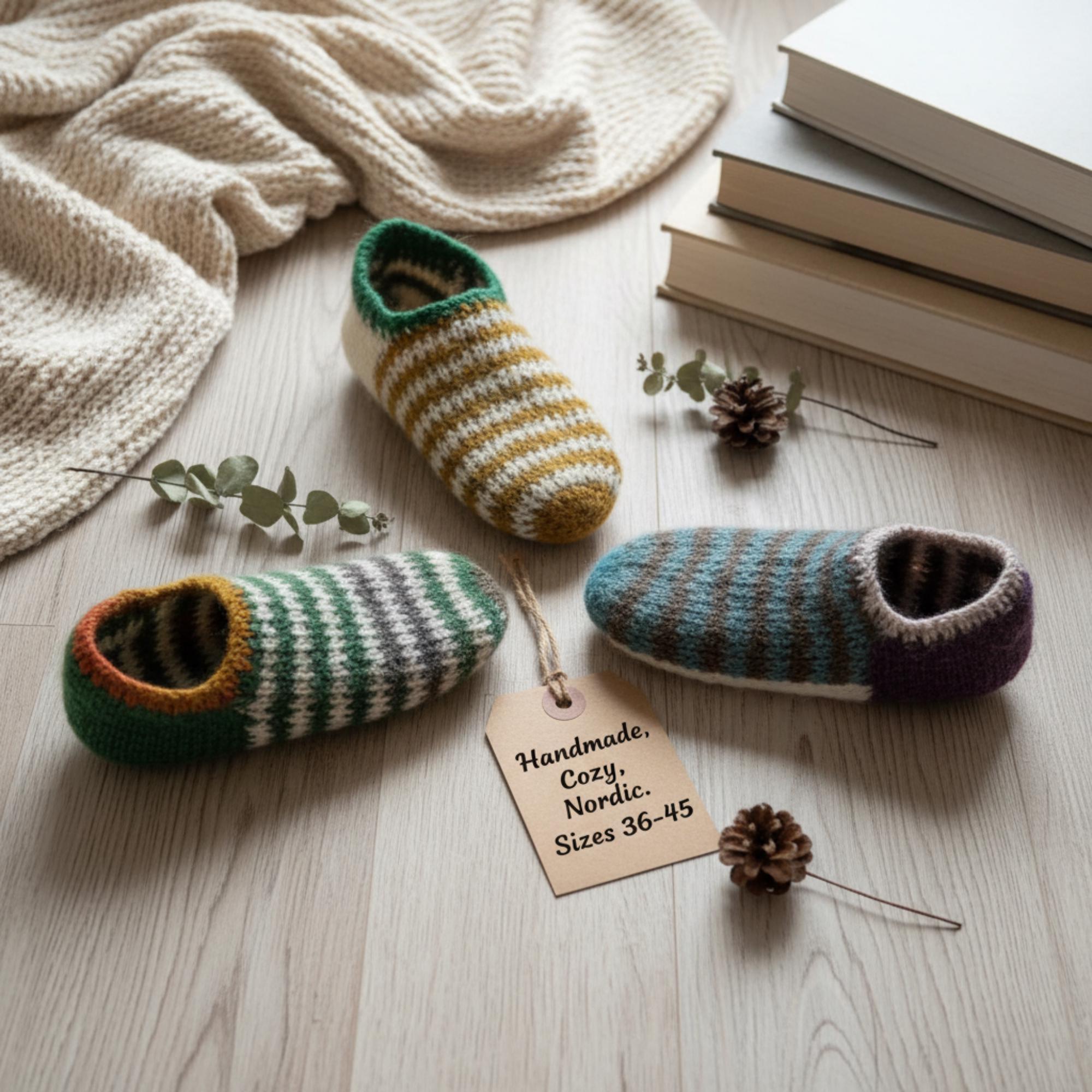 Felted Wool Slippers Jolly Stripes Slippers PDF Pattern | Mens AND ...
