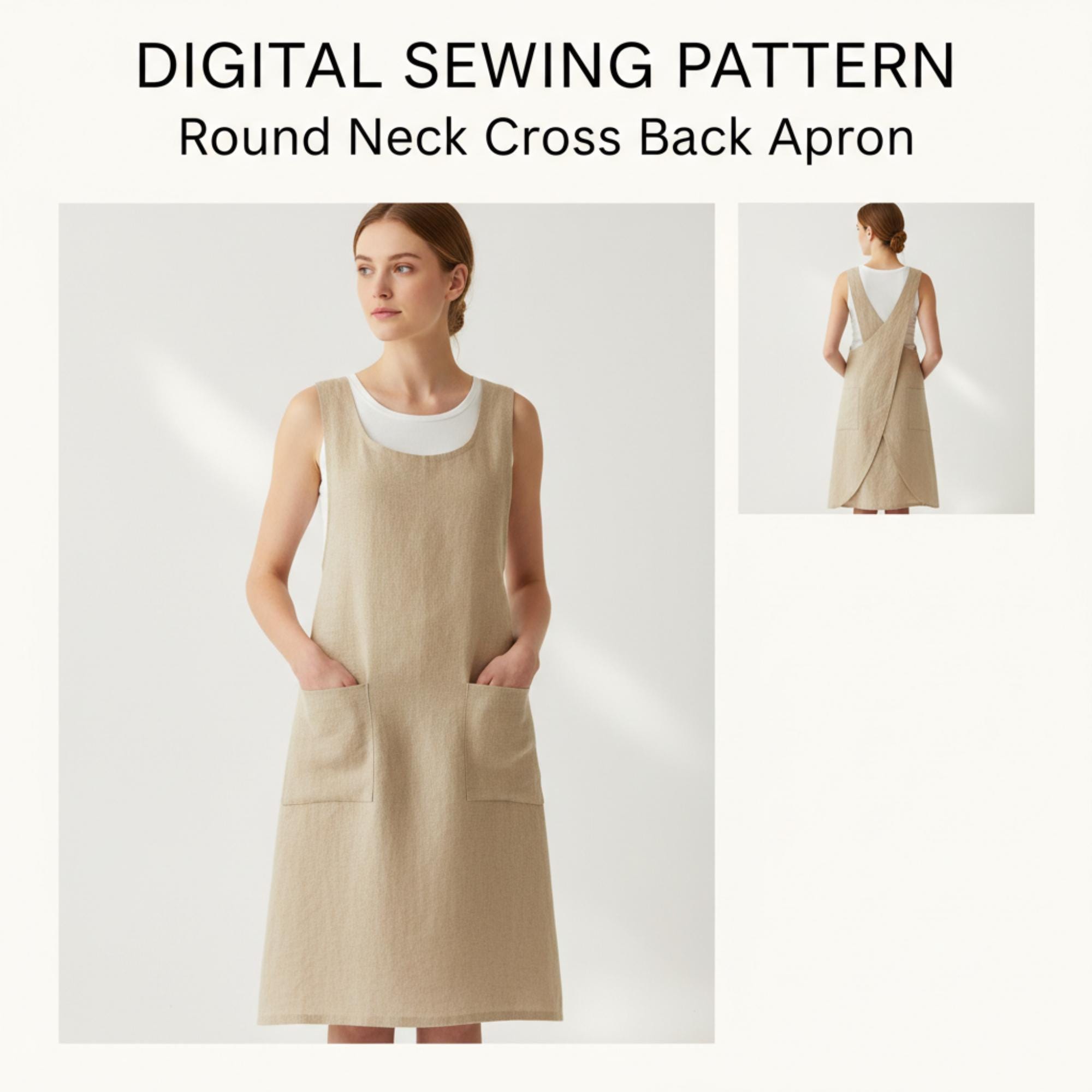 Japanese Cross Back Apron Pattern: Beginners Friendly Apron PDF (XXS ...