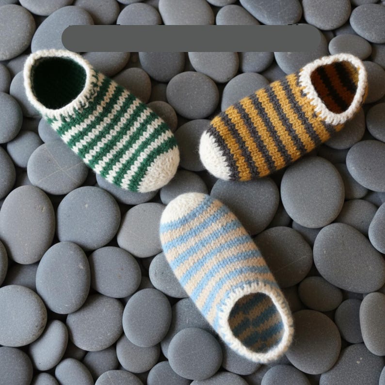 Felted Wool Slippers Jolly Stripes Slippers PDF Pattern | Mens AND ...