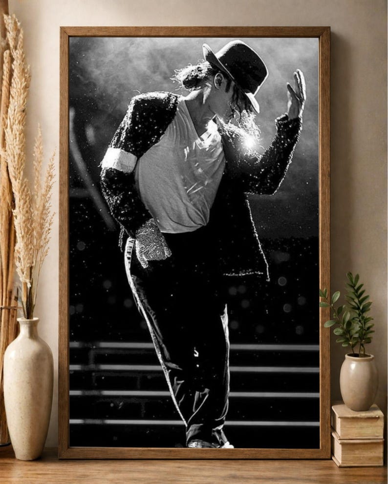 Michael Jackson Moonwalk Poster – Black White Dance Icon Wall Art ...