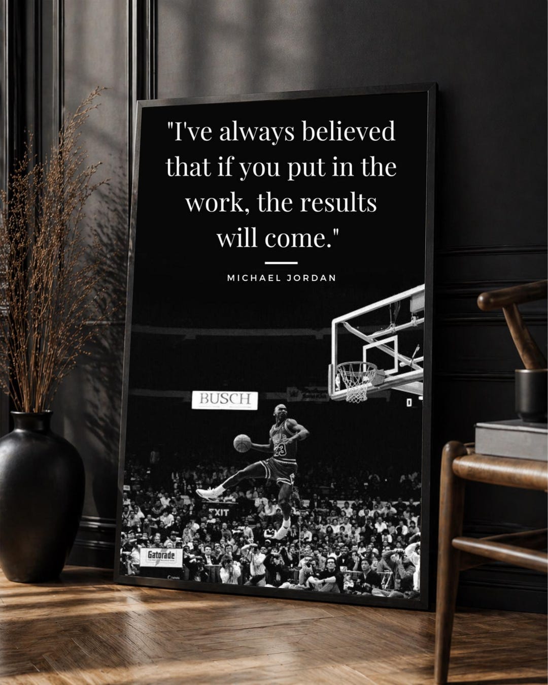 Michael Jordan Motivational Quote Poster, Basketball Legend Wall Art ...