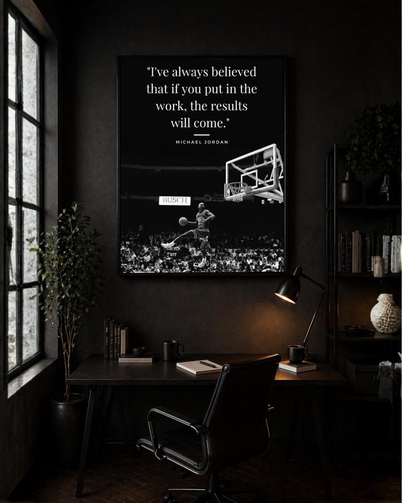 Michael Jordan Motivational Quote Poster, Basketball Legend Wall Art ...