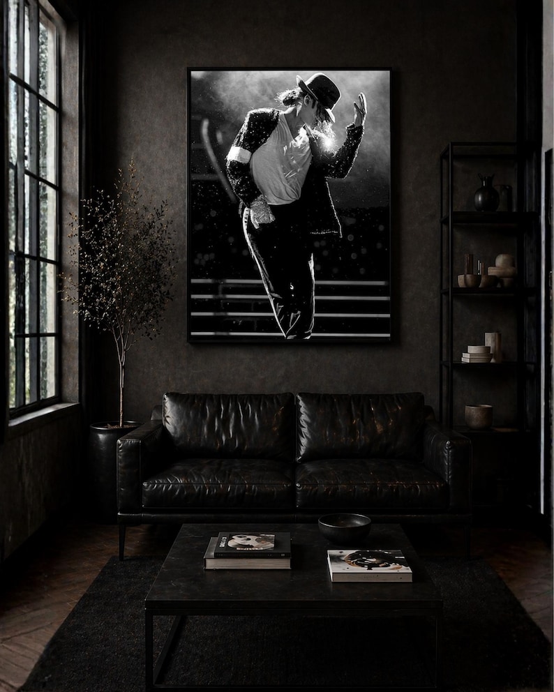 Michael Jackson Moonwalk Poster – Black White Dance Icon Wall Art ...