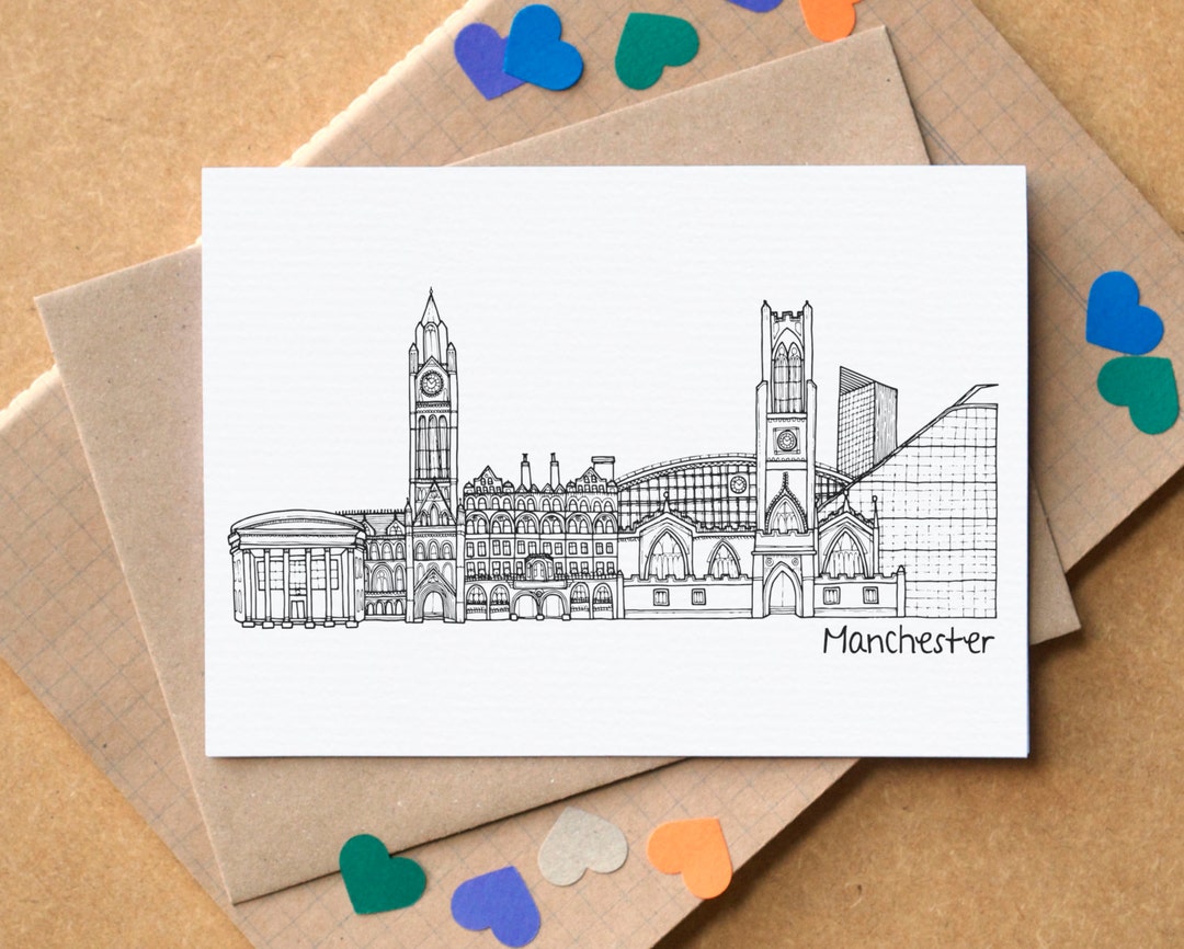 Manchester Skyline Greetings Card - Etsy