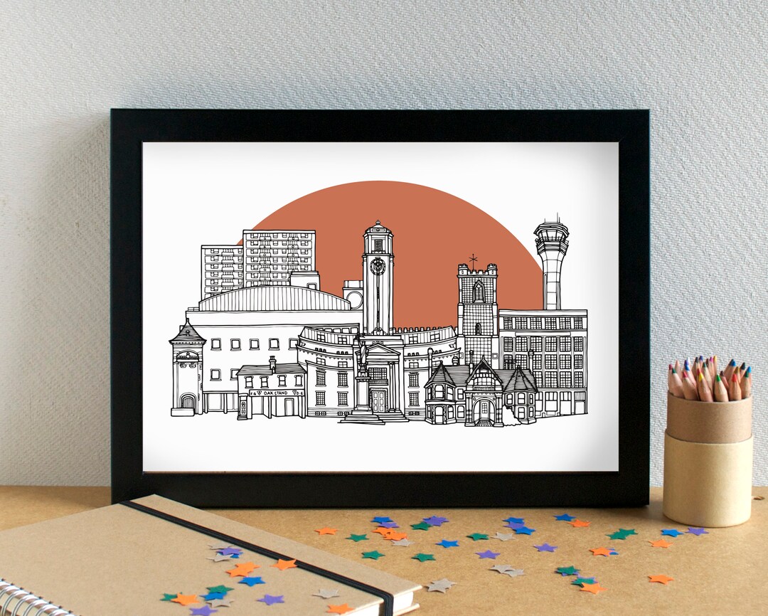 Luton Landmarks Skyline Art Print - Etsy