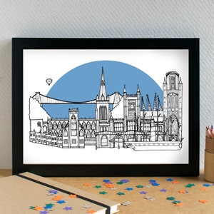 Bristol Skyline Art Print - Etsy
