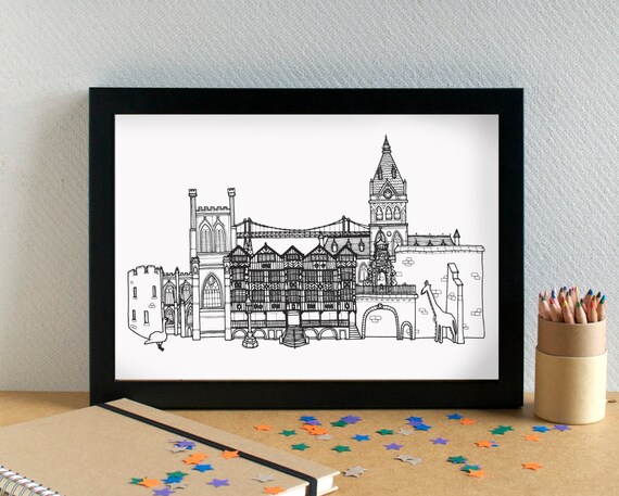 Chester Skyline Art Print | Etsy