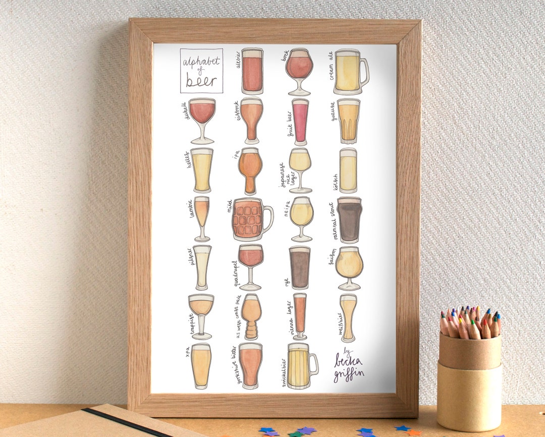 Beer Alphabet Art Print - Etsy