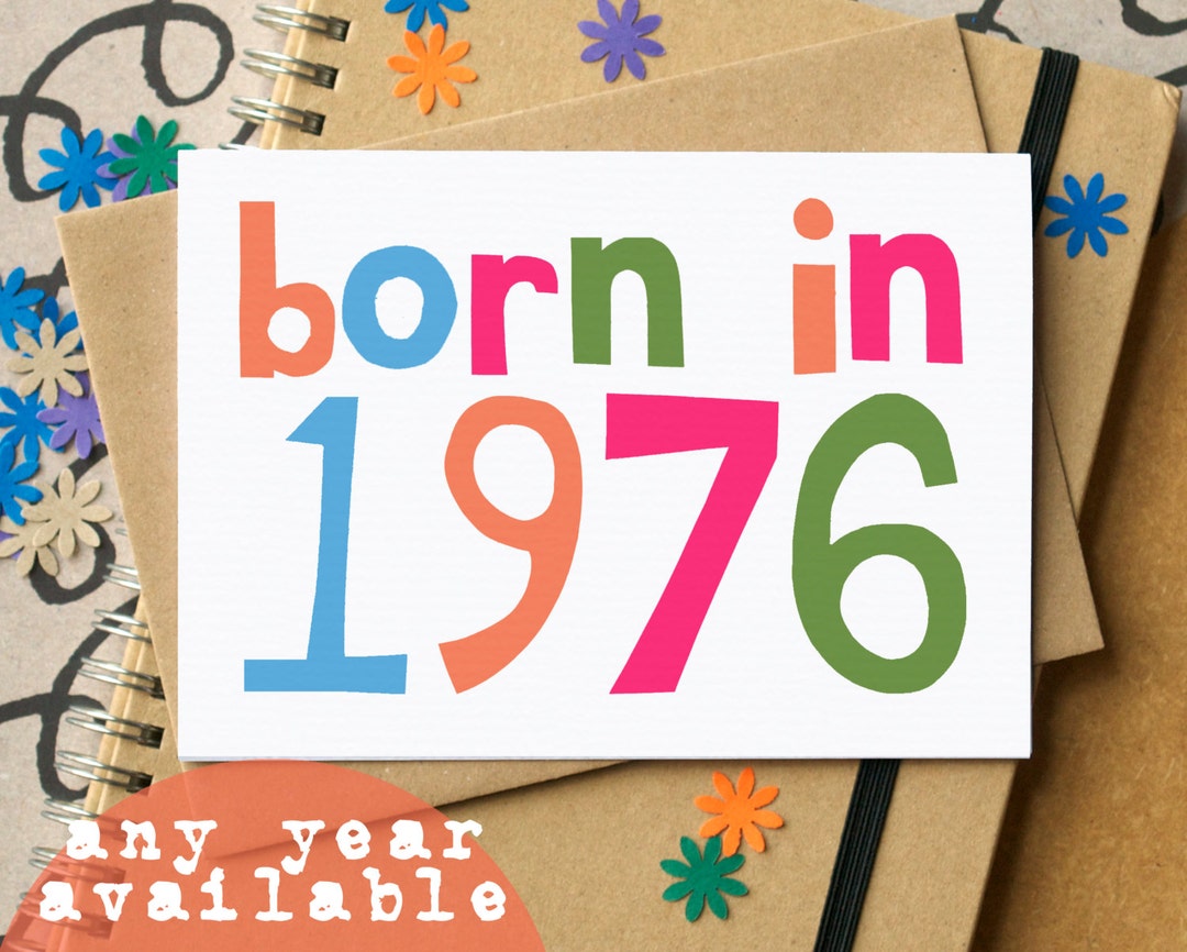 Custom Age Born In... Birthday Card - Etsy