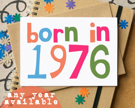 Custom Age Born in... Birthday Card | Etsy