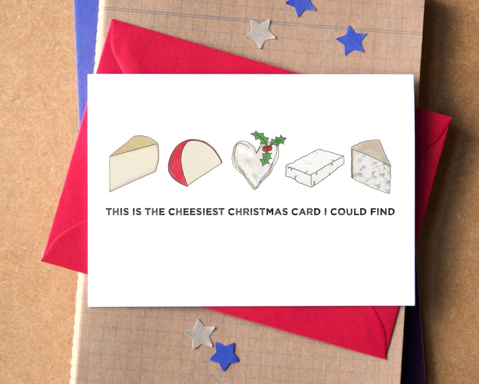 Cheesy Christmas Funny Card - Etsy