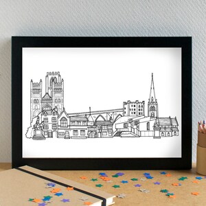 Durham Skyline Art Print - Etsy