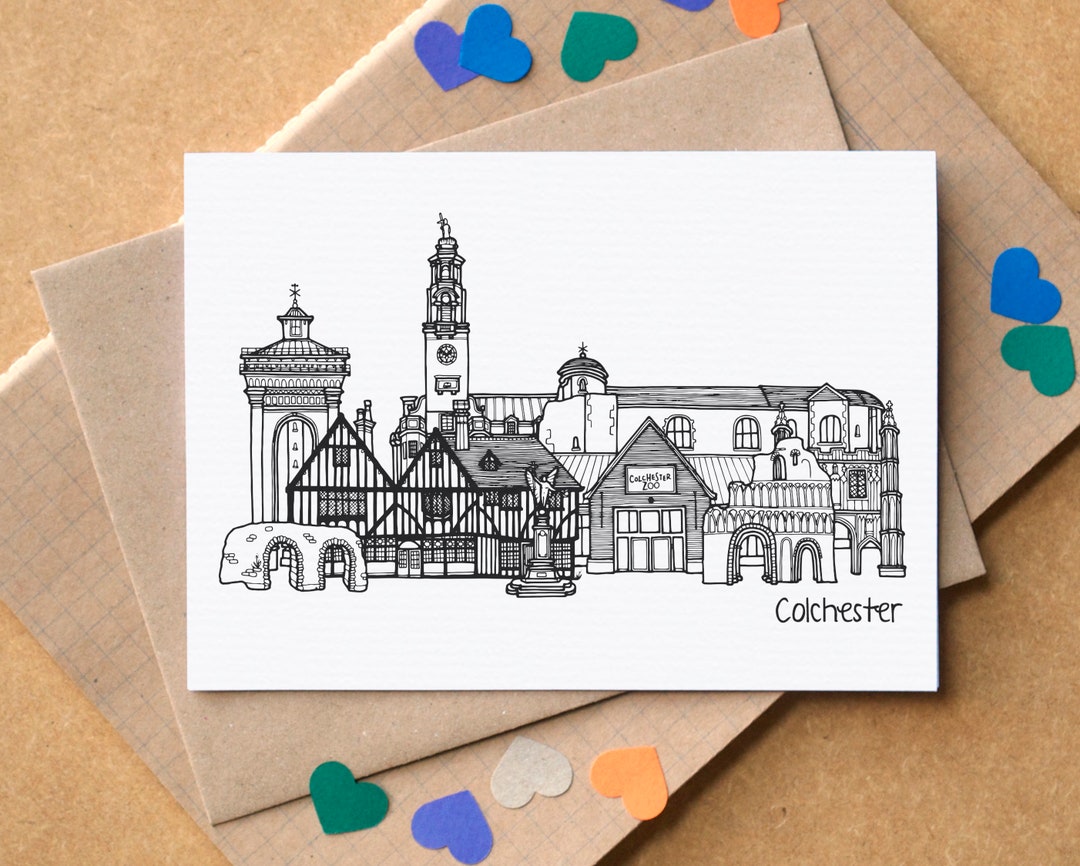 Colchester Skyline Greetings Card - Etsy