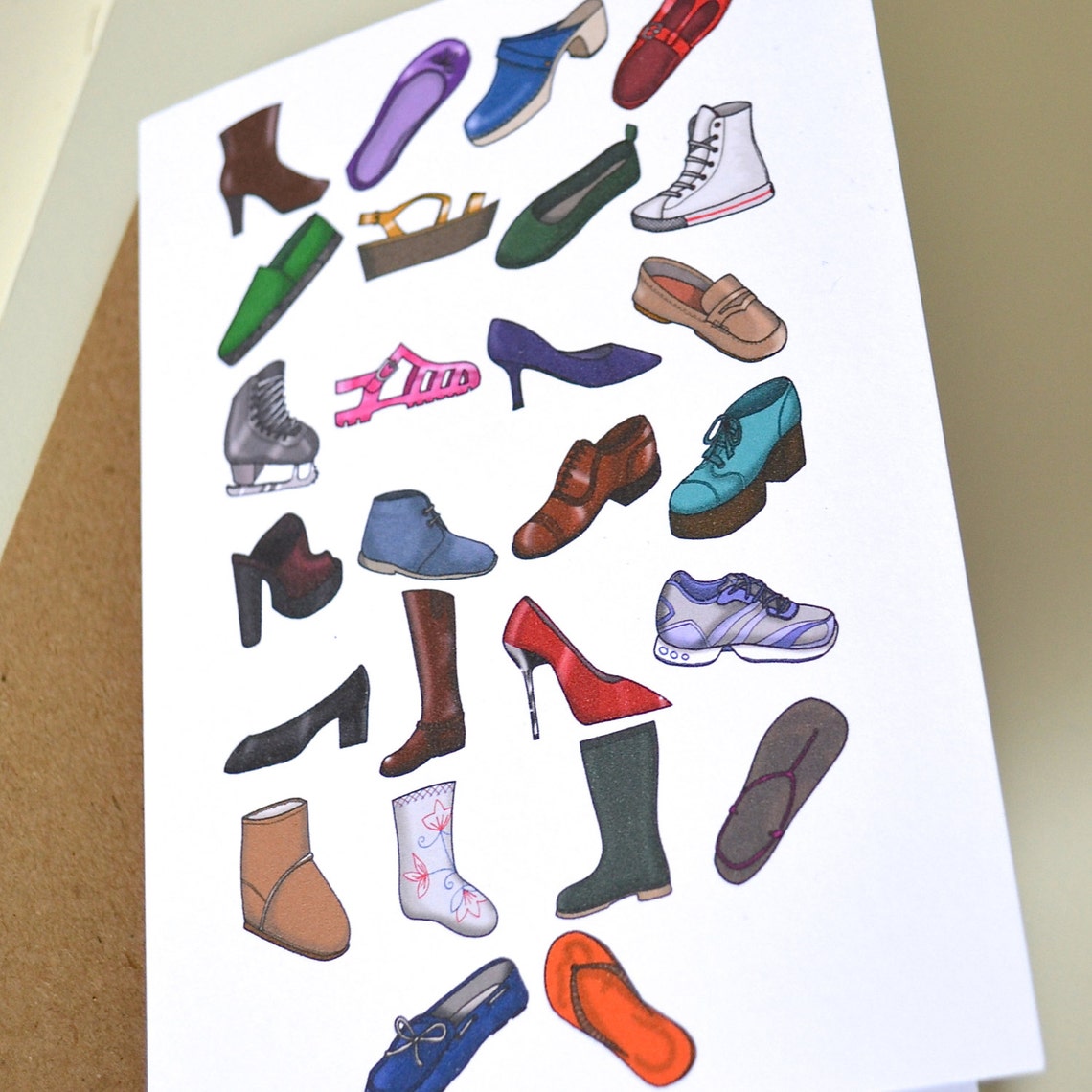 Shoe Alphabet Greetings Card | Etsy