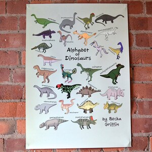 Dinosaur Alphabet Poster - Etsy