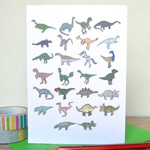Dinosaur Alphabet Greetings Card - Etsy