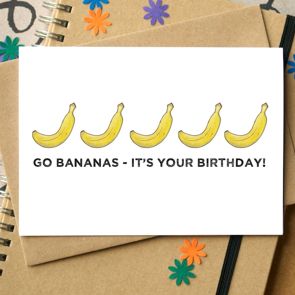 Go Bananas Birthday Card - Etsy