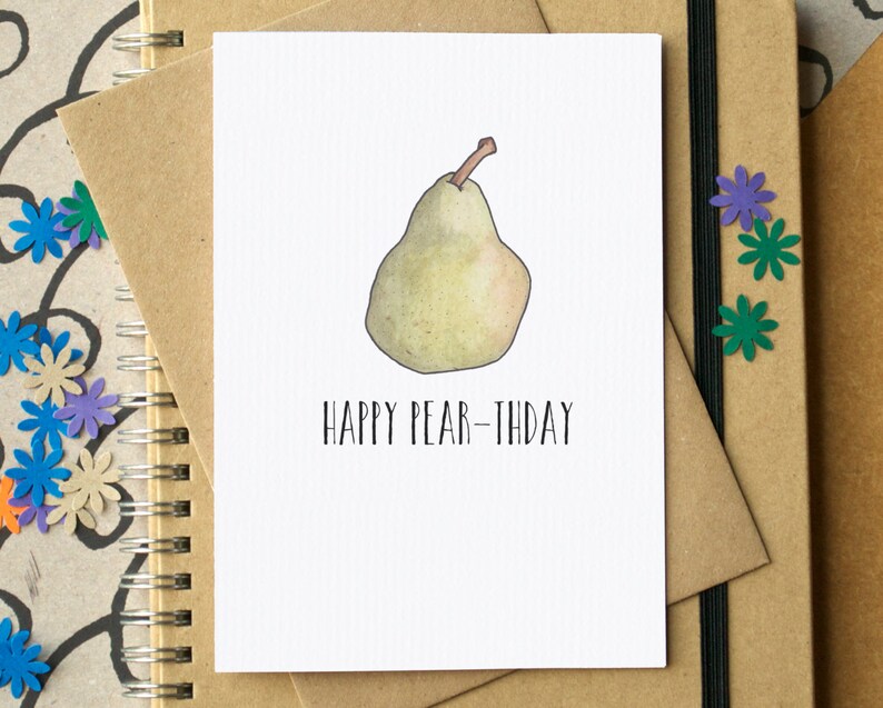 Funny "happy Pear-thday" Birthday Card - Etsy