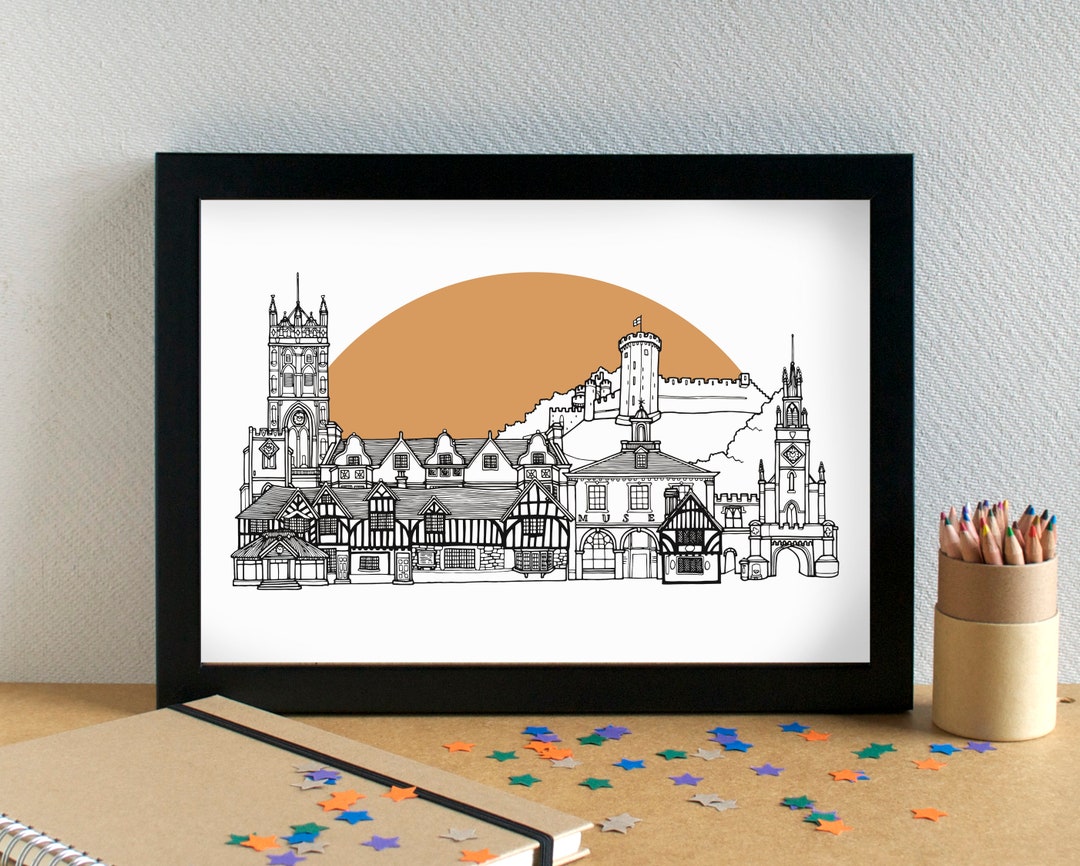 Warwick Skyline Art Print - Etsy