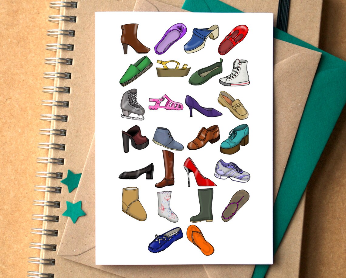 Shoe Alphabet Greetings Card | Etsy