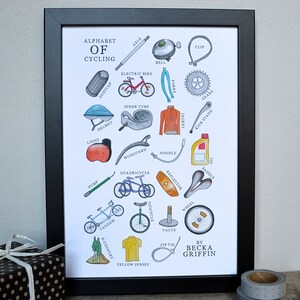 Cycling Bike Alphabet Art Print - Etsy