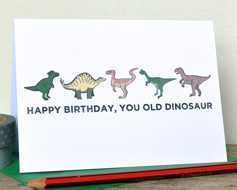 Cheeky You Old Dinosaur Happy Birthday Card | Etsy