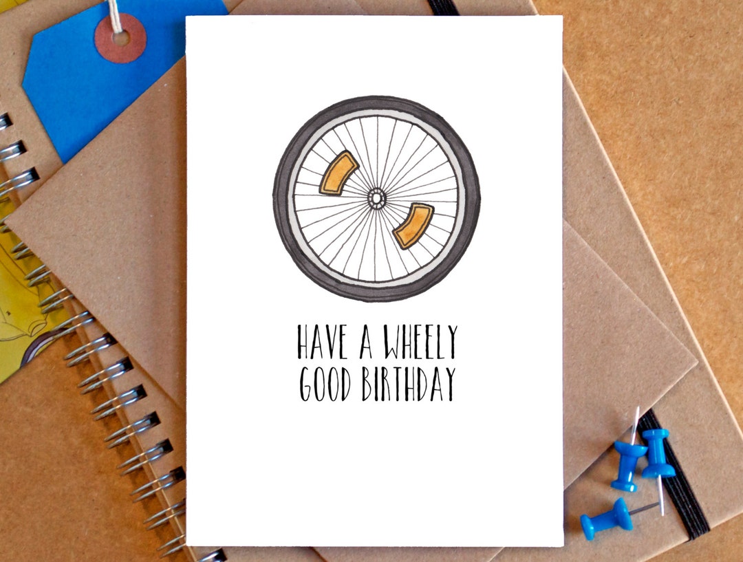 Funny "have a Wheely Great Birthday" Bike Card - Etsy