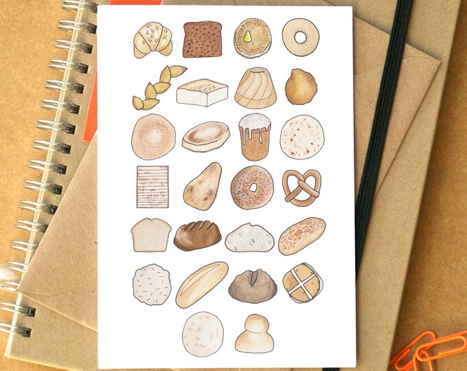 Bread Pun Thank You Card, Thanks A Bunch, Funny Greeting Card, Thankyou ...