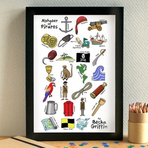 Pirate Alphabet Art Print - Etsy UK