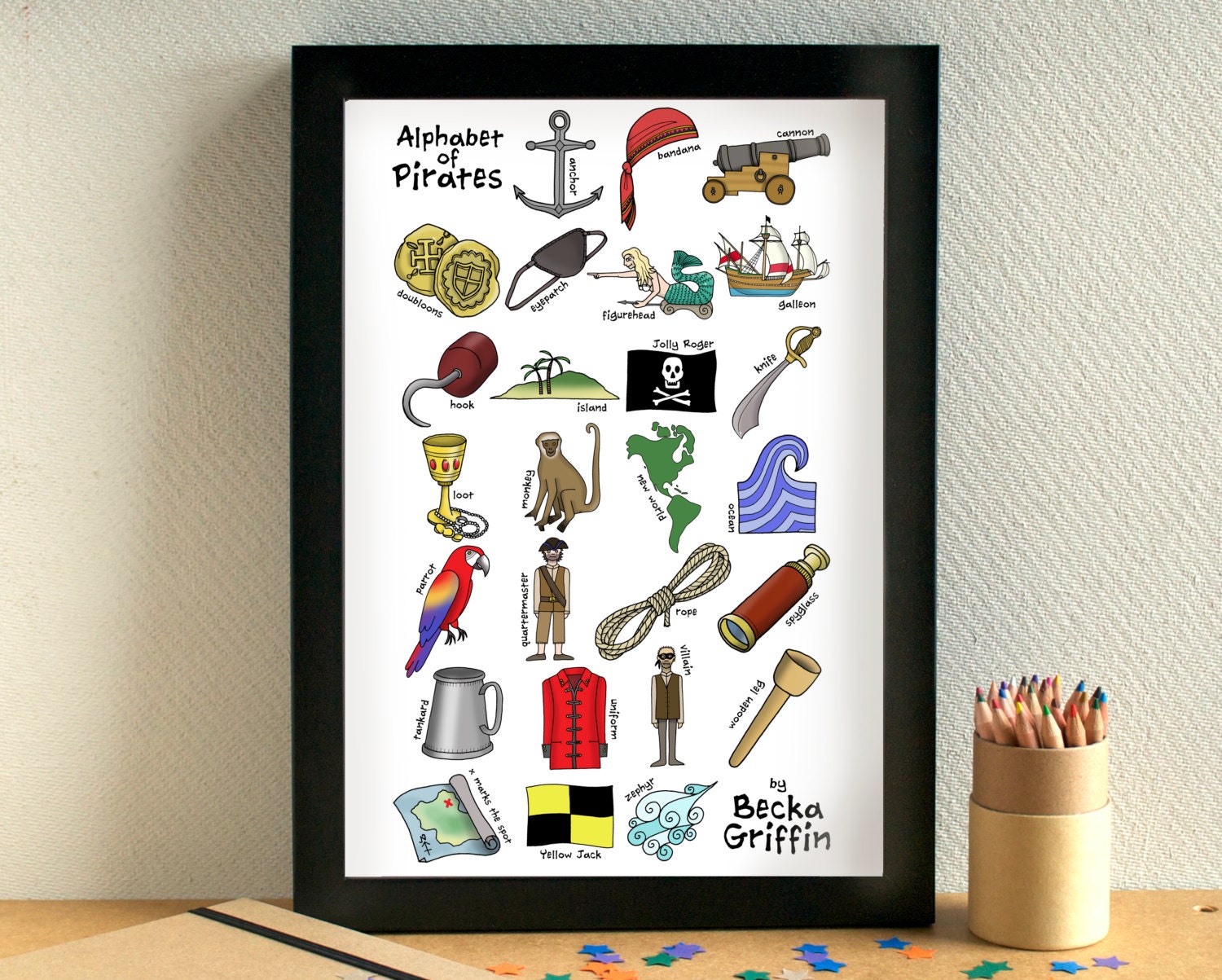 Pirate Alphabet Art Print - Etsy UK