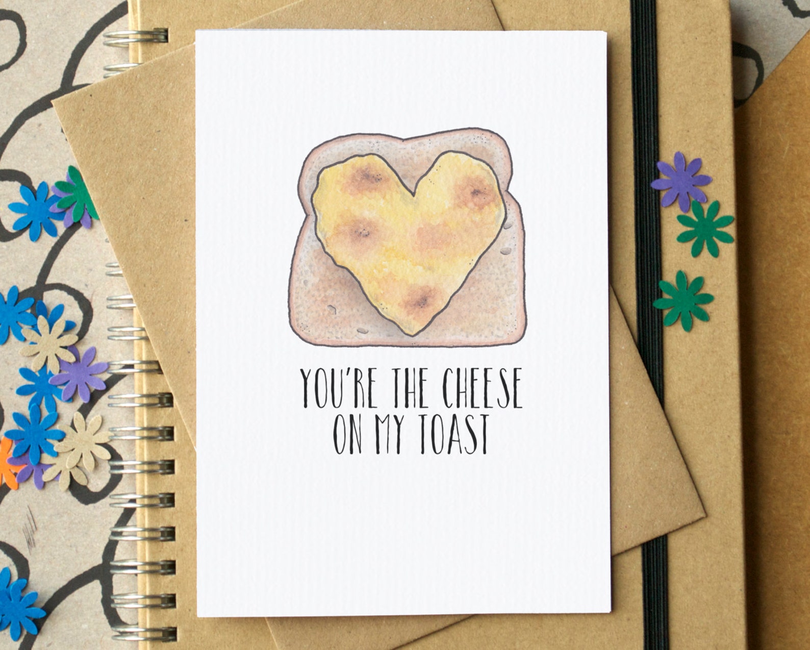 Funny Cheese on Toast Love Card | Etsy