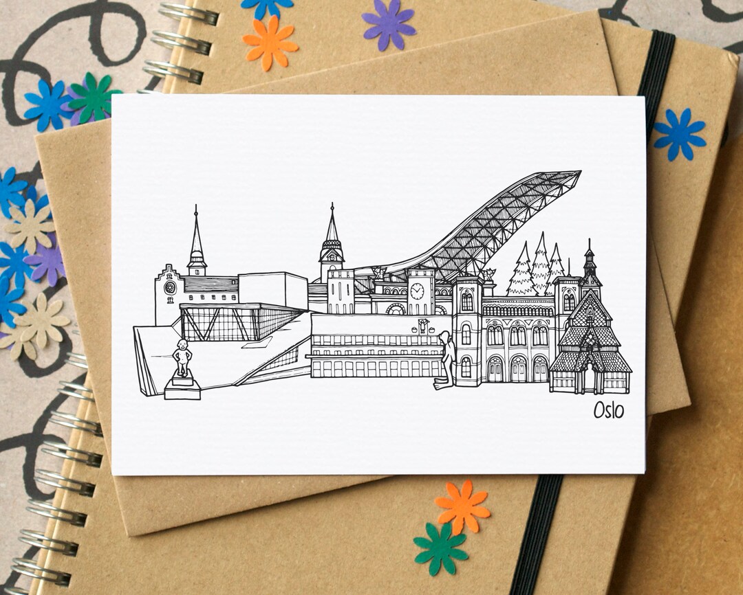 Oslo Skyline Greetings Card - Etsy