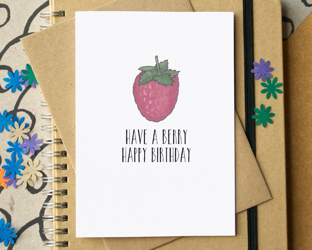 Funny "have A Berry Happy Birthday" Card - Etsy