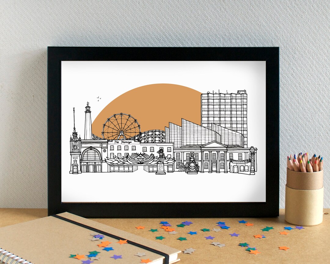 Margate Landmarks Skyline Art Print - Etsy