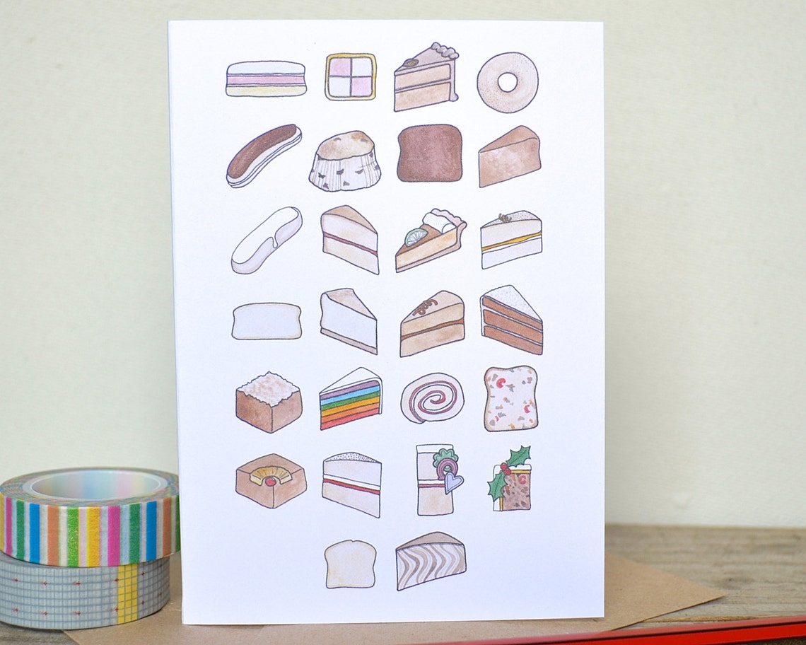 Cake Alphabet Greetings Card - Etsy UK