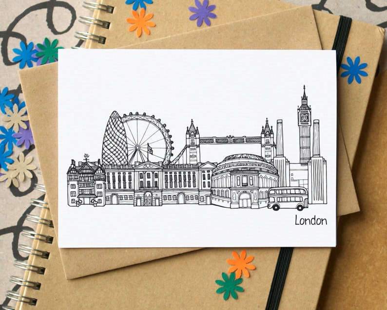 London Skyline Greetings Card - Etsy