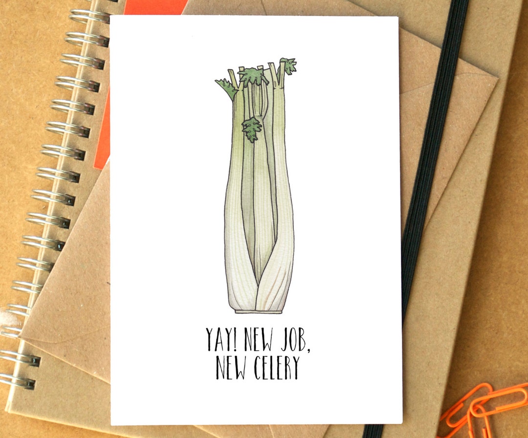 Funny "new Job New Celery" Card - Etsy