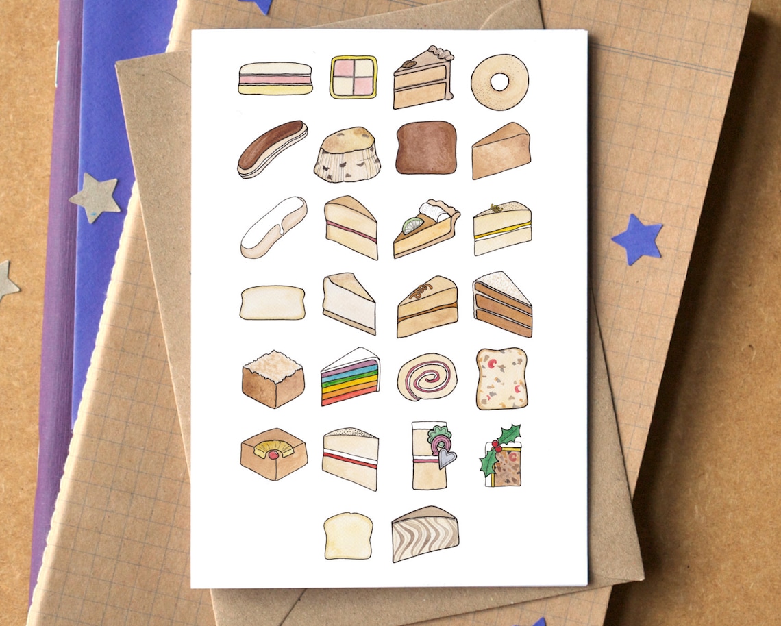 Cake Alphabet Greetings Card | Etsy