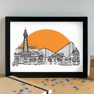 Blackpool Featuring Blackpool Fc's Bloomfield Road Skyline Art Print - Etsy