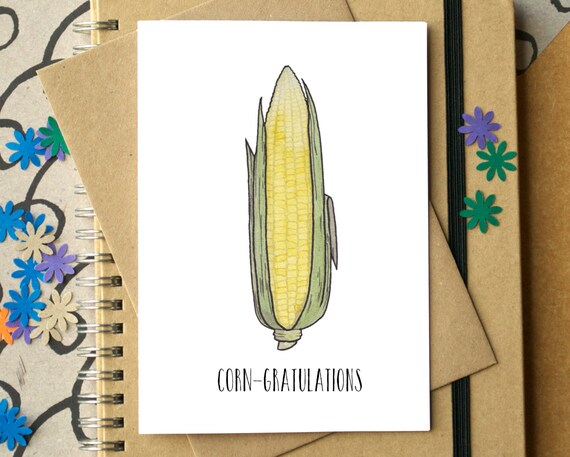 Funny corn-gratulations Congratulations Card | Etsy
