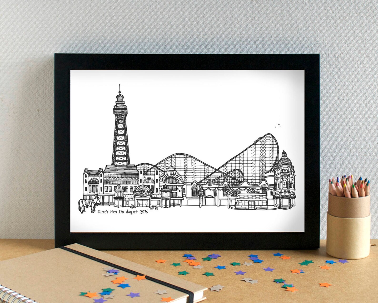 Blackpool Skyline Art Print | Etsy
