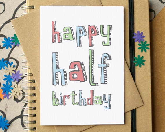 Happy Half Birthday Card - Etsy
